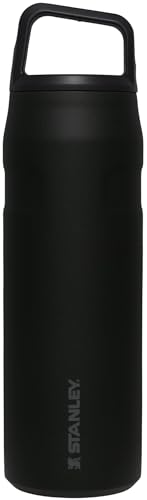 Stanley IceFlow Cap and Carry Water Bottle 24 oz | Wide Mouth Twist Lid | Lightweight and Leakproof for Travel and Sports | Insulated Stainless Steel | BPA-Free | Black