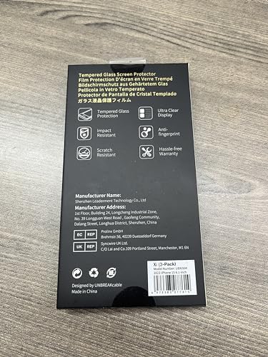 UNBREAKcable 3-Pack Screen Protector for iPhone 15, Double Shatterproof Tempered Glass [Easy Installation Frame] [9H Hardness] [99.99% HD Clear] [Case Friendly] for iPhone 6.1 inch