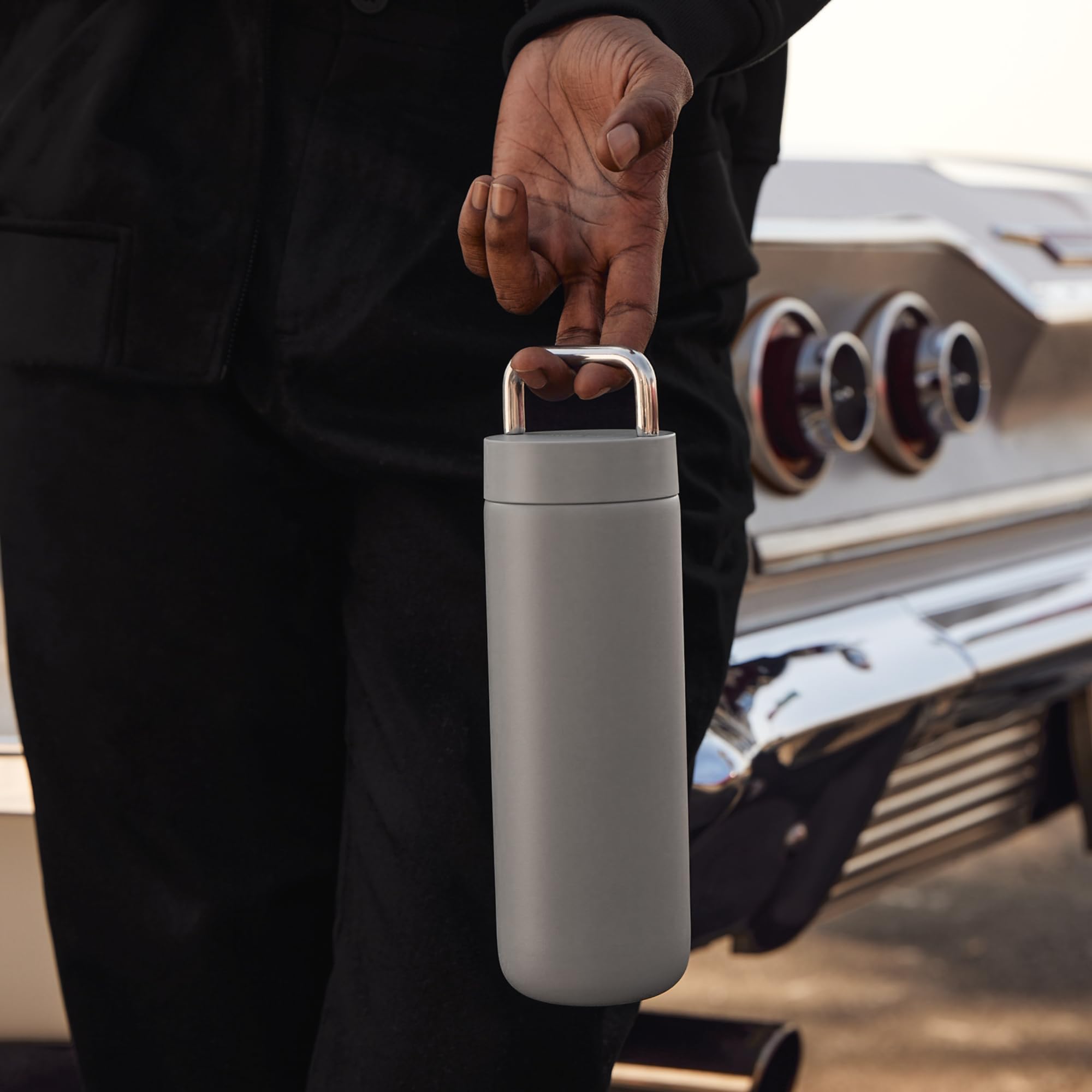 Fellow 20 oz Carter Carry Vacuum Insulated Tumbler for Water, Tea, Coffee, Smoothies, & more - Stainless Steel - Keeps Heat for 12 Hours/Stays Cold for 24 Hours-Leak-Proof Seal-Slim Width - Matte Grey