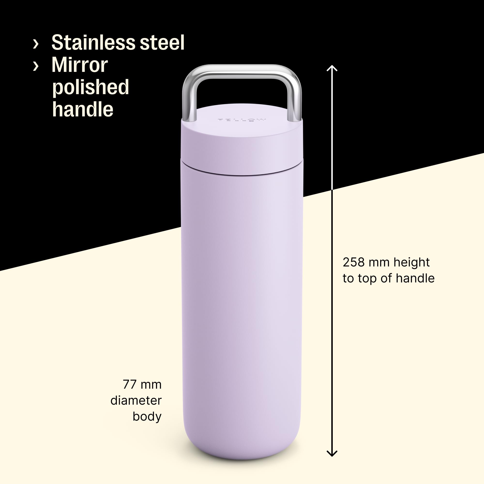Fellow 20 oz Carter Carry Vacuum Insulated Tumbler for Water, Tea, Coffee, Smoothies, & more - Stainless Steel - Keeps Heat for 12 Hours/Stays Cold for 24 Hours-Leak-Proof Seal-Slim Width-Peri Twinkle
