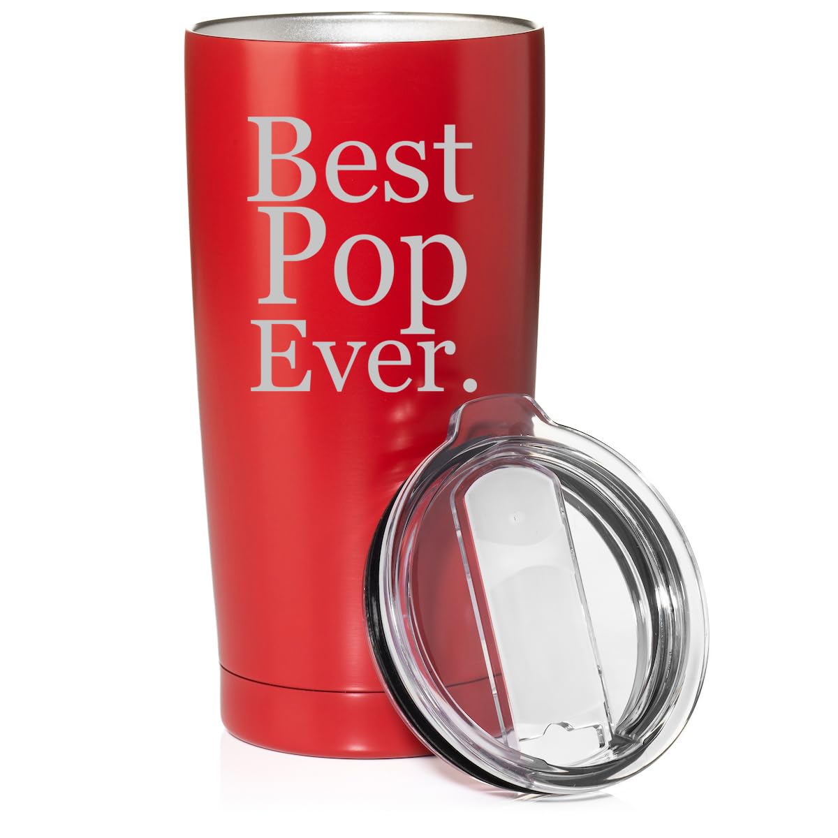 Smooth Body Tumbler Stainless Steel Vacuum Insulated Travel Mug Cup Gift Best Pop Ever (20 oz, Red)