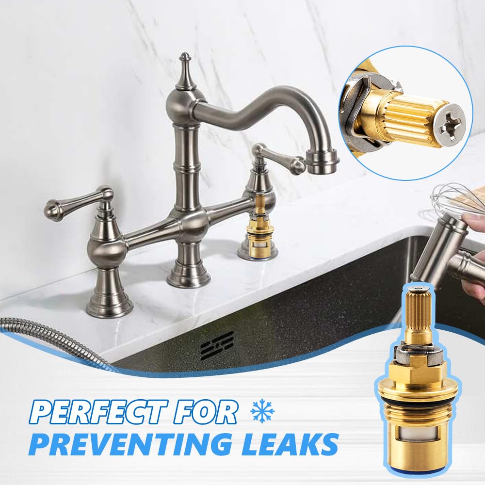 Ceramic Valve for Kohler K-GP77006-RP Faucet Cartridge, Cold Water Cartridge Replacement, One Size, Brass