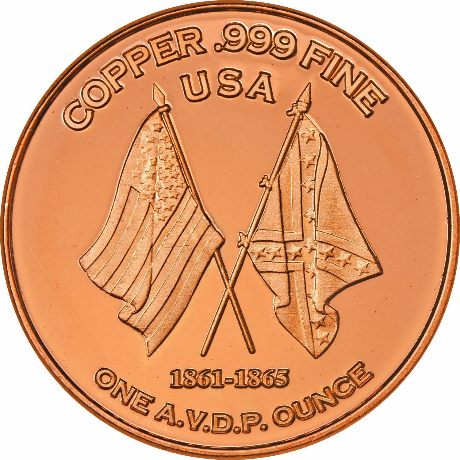 Battle of Gettysburg Civil War Commemorative 1 oz Pure .999 Copper Round Bullion Coin in Capsule - COA by Heavenly Metals