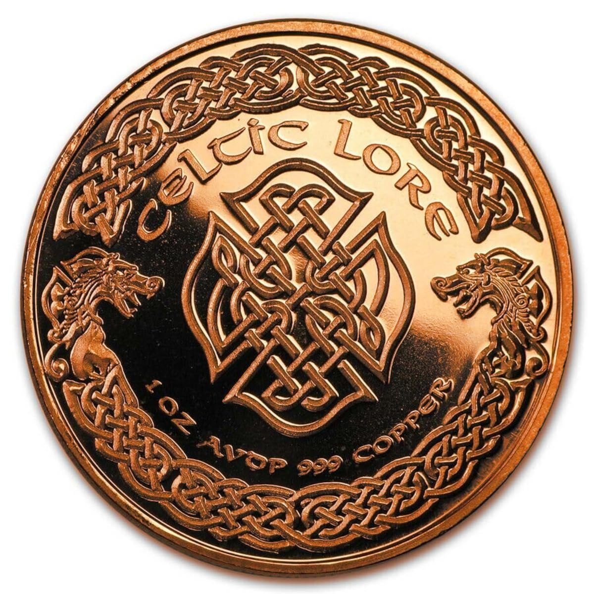 Welsh Red Dragon Celtic 1 oz Pure .999 Copper Round Bullion Coin in Capsule with COA by Heavenly Metals