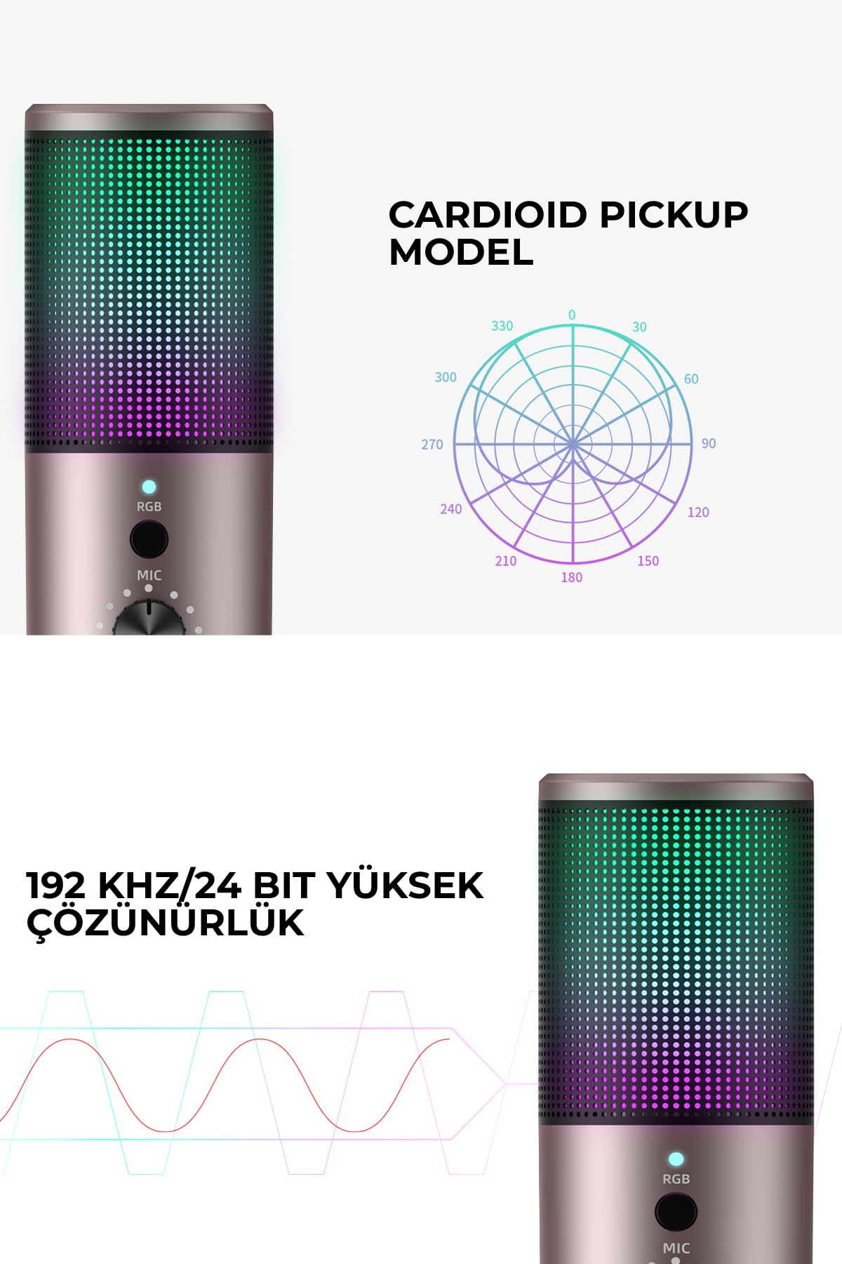 Havit Herní mikrofon GK61 RGB