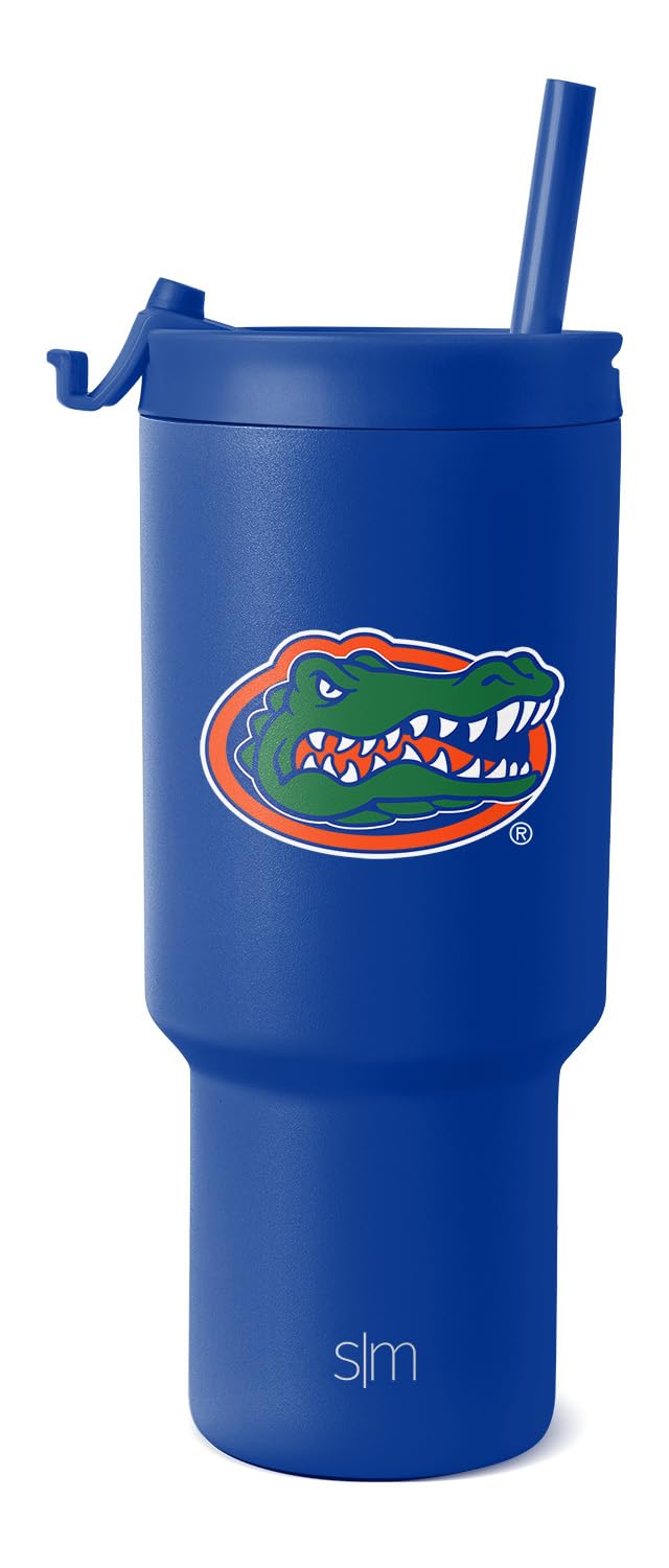 Simple Modern Officially Licensed Collegiate Florida Gators 30 oz Tumbler with Flip Lid and Straws | Insulated Cup Stainless Steel | Gifts for Men Women | Trek Collection | University of Florida