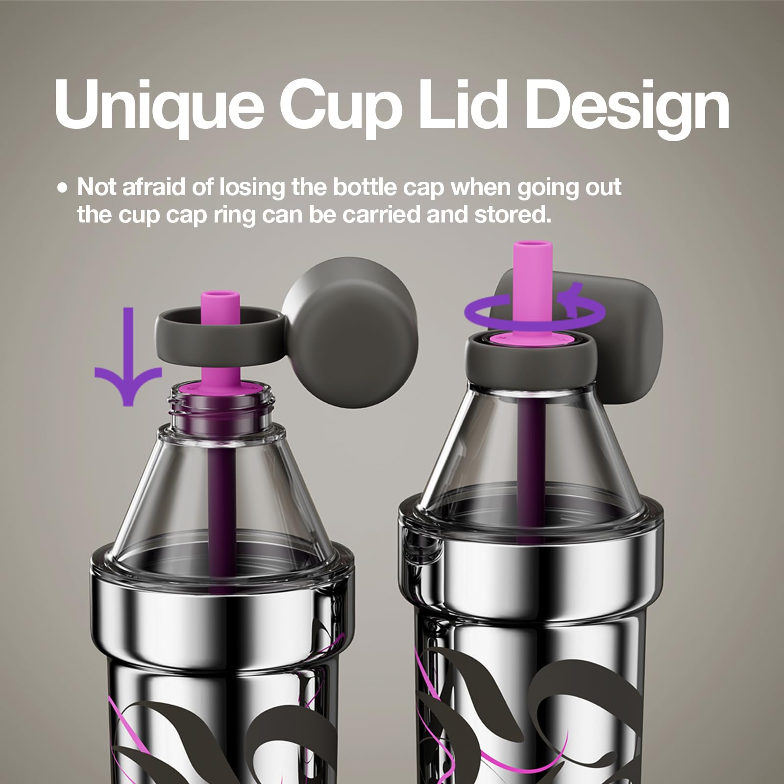 CHAKO LAB Tumbler 25Oz Stainless Steel Coffee Mug Double vacuum wall,Easy to Grip,Keep hot and cold,Two drinking methods: straw cup and straight cup;BPA free【Travel Mug】