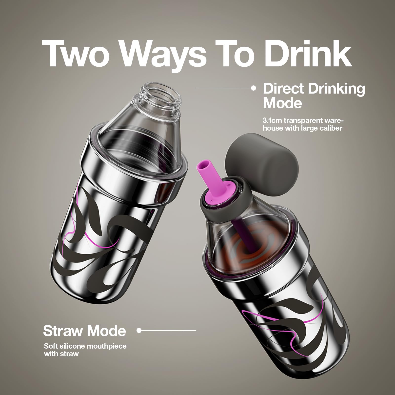 CHAKO LAB Tumbler 25Oz Stainless Steel Coffee Mug Double vacuum wall,Easy to Grip,Keep hot and cold,Two drinking methods: straw cup and straight cup;BPA free【Travel Mug】