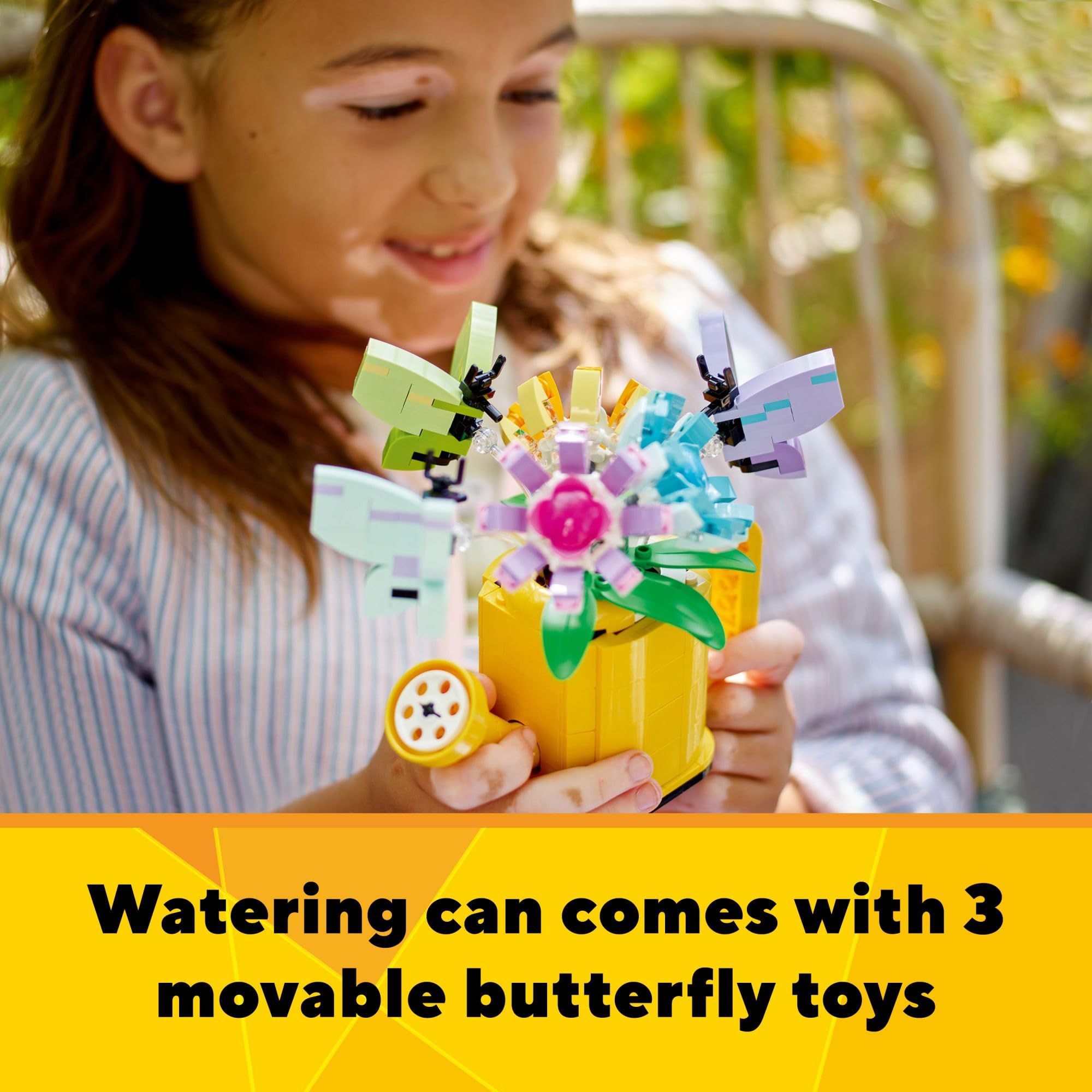 LEGO Creator 3 in 1 Flowers in Watering Can Building Toy Set - Fun, Creative Activity for Kids, Girls and Boys, Ages 8+ - Options to Build Rain Boots or Birds - 31149