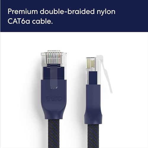 Amazon eero CAT6a Ethernet cable - Supports 10 gigabit+ speeds, 6 inch, 1-pack, Midnight Blue