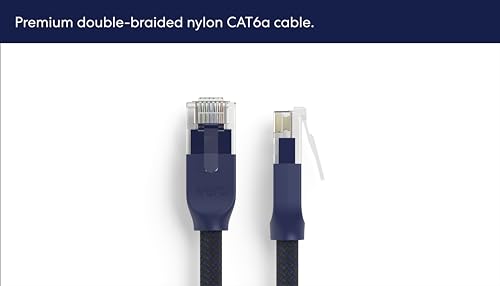 Amazon eero CAT6a Ethernet cable - Supports 10 gigabit+ speeds, 3 foot, 1-pack, Midnight Blue