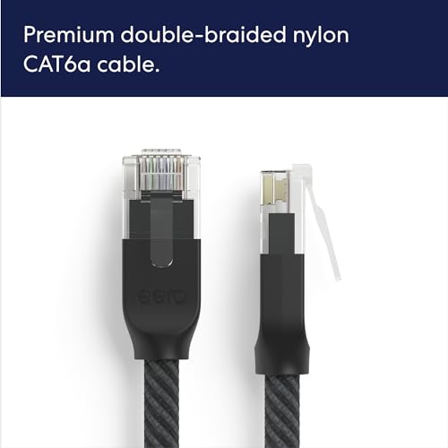 Amazon eero CAT6a Ethernet cable - Supports 10 gigabit+ speeds, 1 foot, 1-pack, Titanium Black