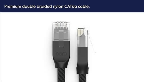 Amazon eero CAT6a Ethernet cable - Supports 10 gigabit+ speeds, 1 foot, 1-pack, Titanium Black
