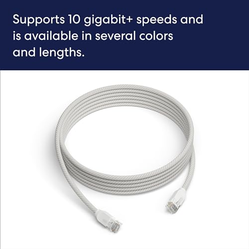 Amazon eero CAT6a Ethernet cable - Supports 10 gigabit+ speeds, 10 foot, 1-pack, Arctic White