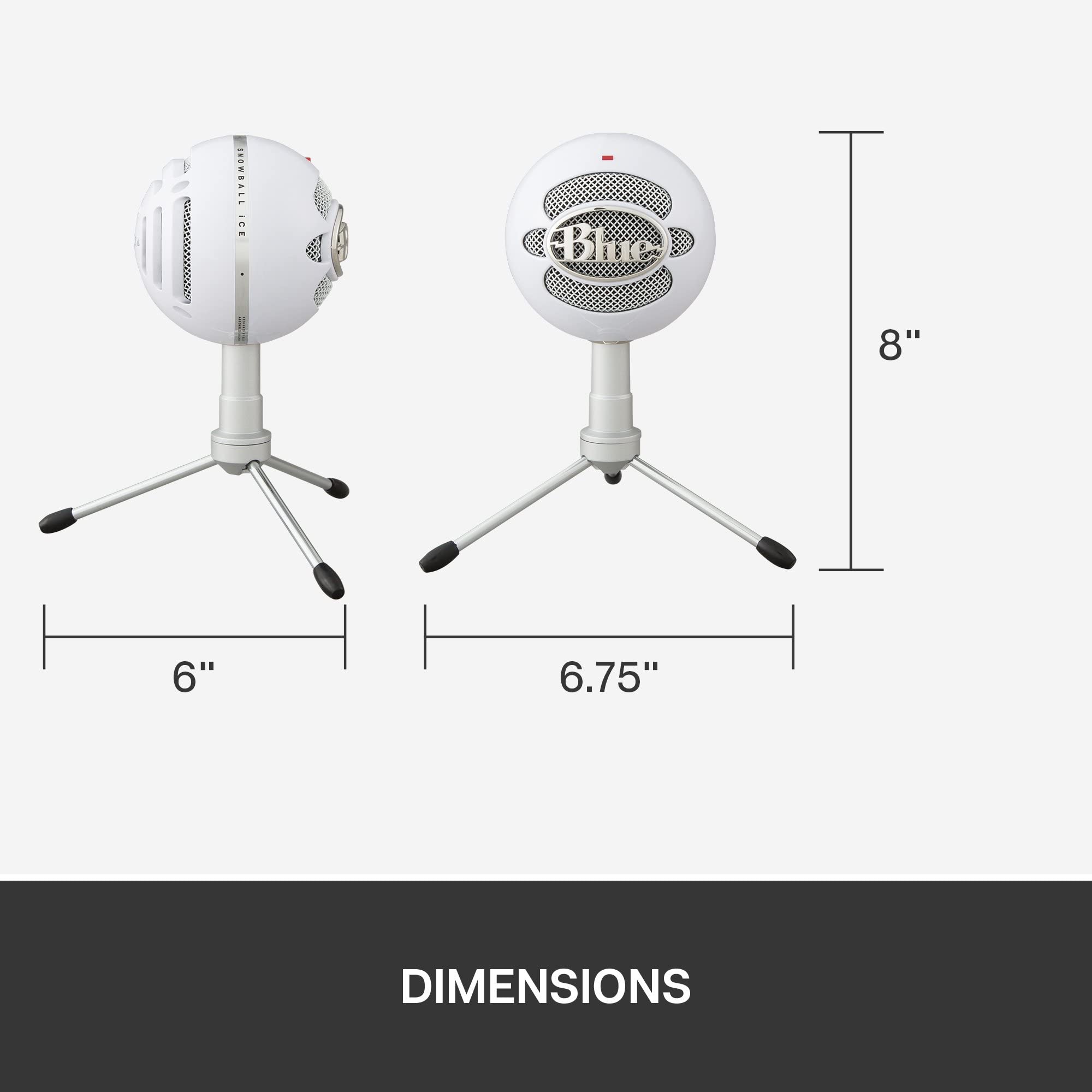 Logitech for Creators Blue Snowball iCE USB Microphone - White (Renewed)