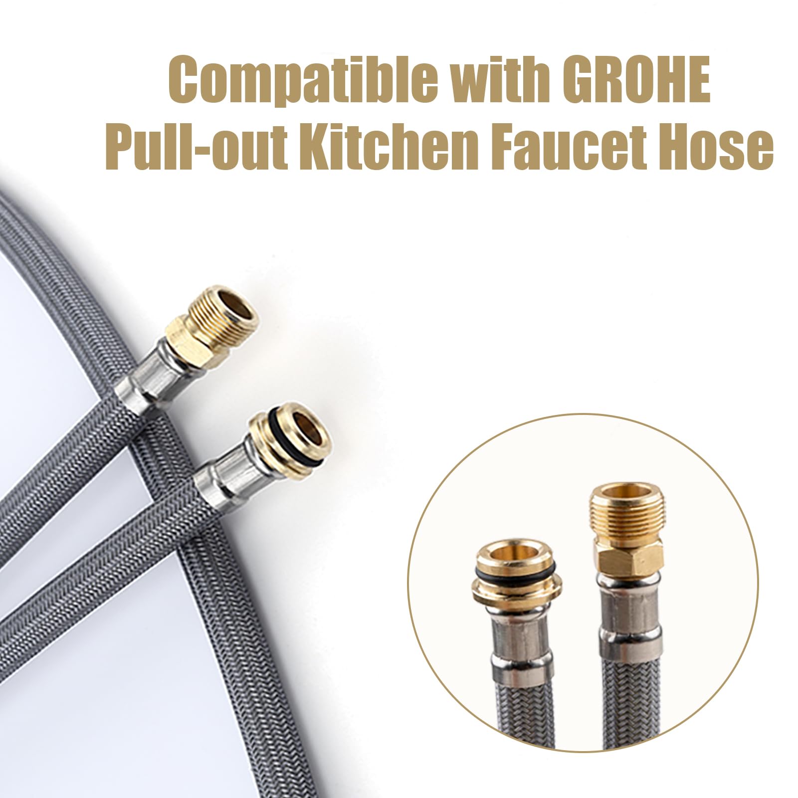 Pull-out Faucet Hose Replacement Compatible for Grohe 48293000 Flexible Shower