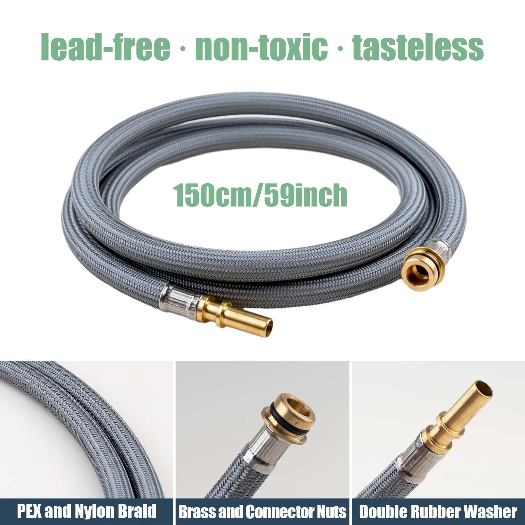 88624000 Pull-Out Hose for Hansgrohe Kitchen Faucets, Pull Down Spray Hose for 95507000 95506000, Kitchen Faucet Replacement Parts, 59inch
