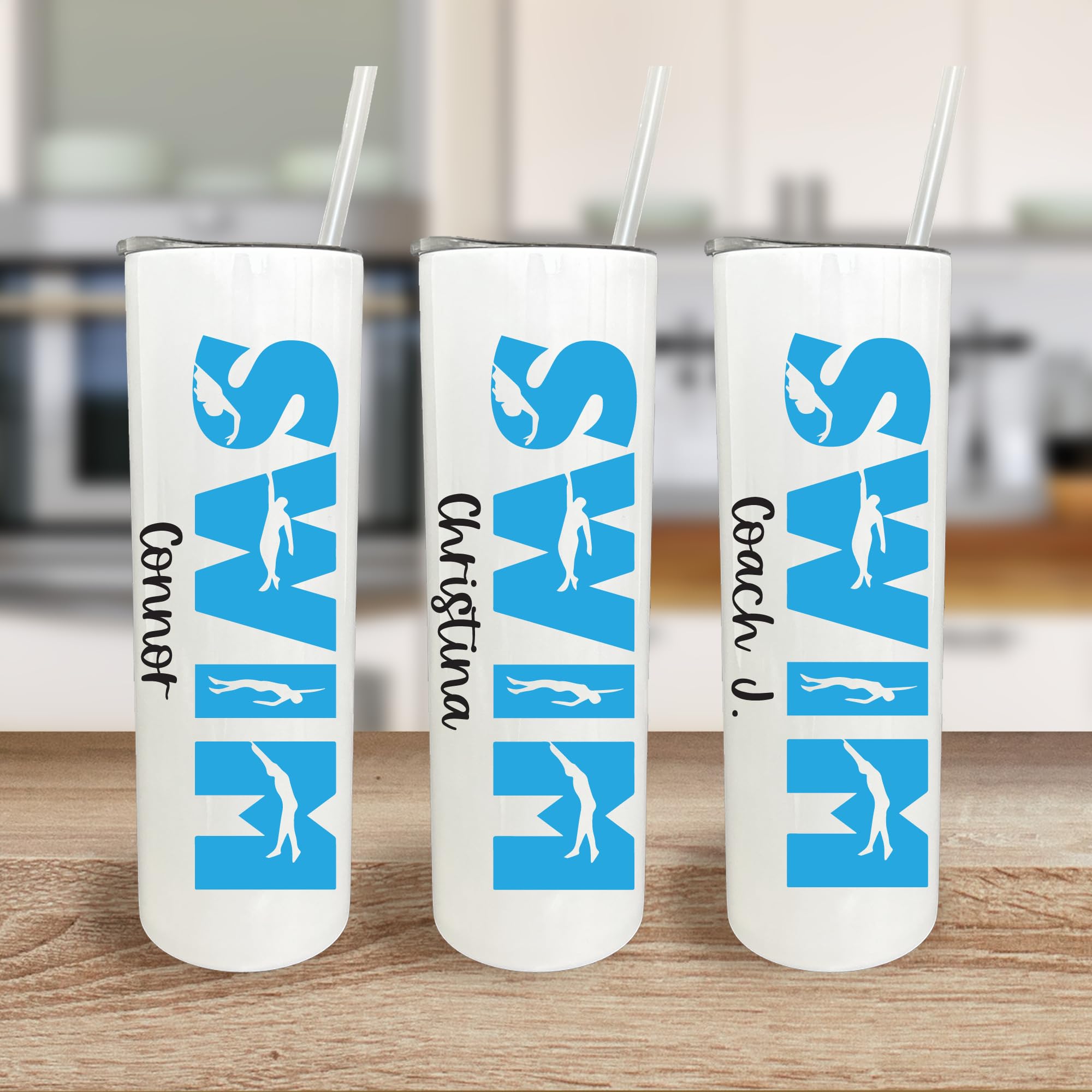 AVITO Personalized Swim Tumbler - 30oz Tumbler with Lid and Straw - Stainless Steel - Vacuum Insulated