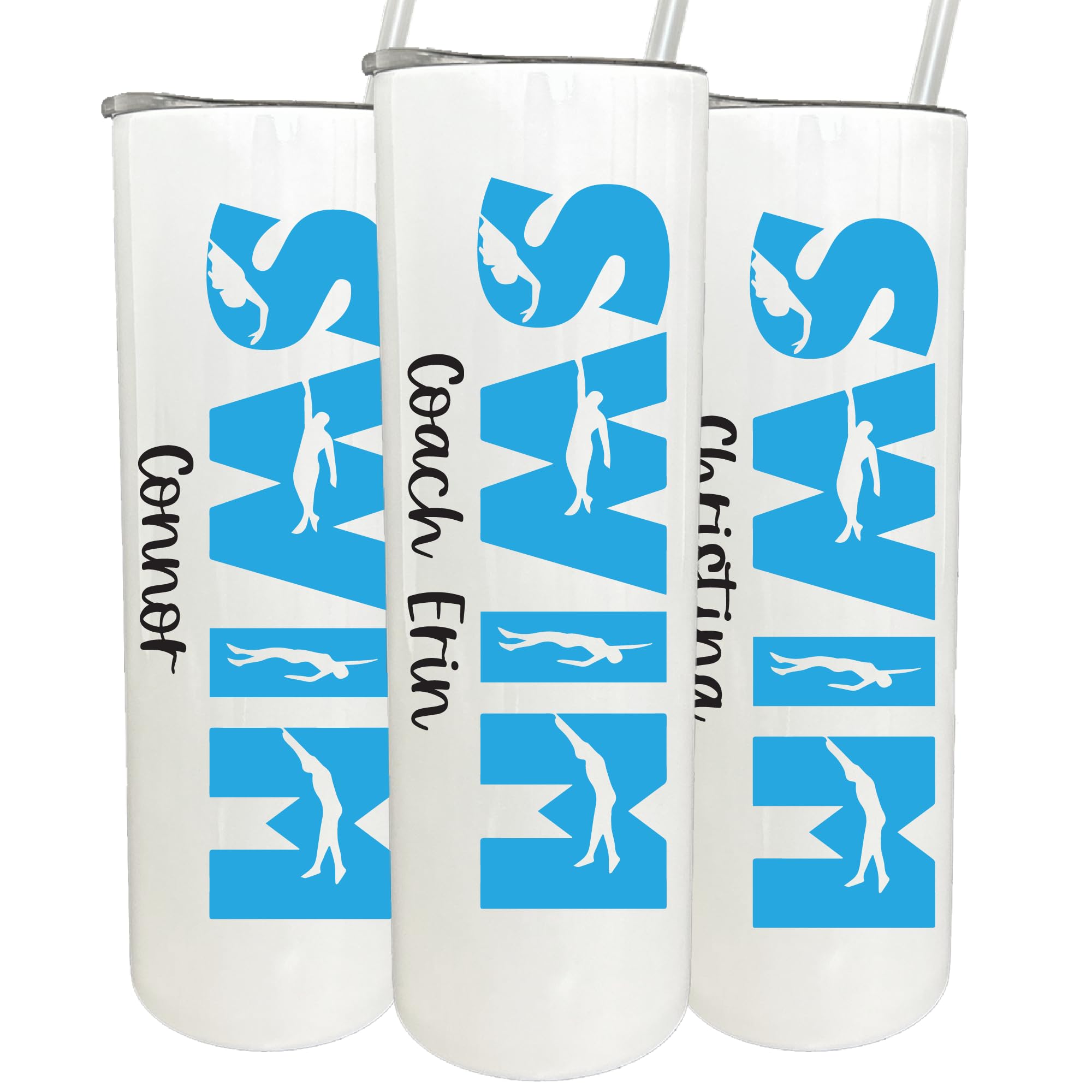 AVITO Personalized Swim Tumbler - 30oz Tumbler with Lid and Straw - Stainless Steel - Vacuum Insulated