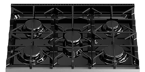 Kenmore Front Control Gas Range Oven with 5 Cooktop Burners, True Convection, Steam and Self Clean, Freestanding Stainless Steel Stove and Oven, 4.8 cu. ft. Capacity