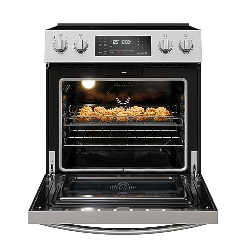 Kenmore Front Control Electric Range Oven with 5 Cooktop Elements with 7 Cooking Power Options, True Convection, Steam and Self Clean, Freestanding Oven, 4.8 cu. ft. Capacity Stainless Steel