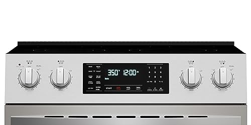 Kenmore Front Control Electric Range Oven with 5 Cooktop Elements with 7 Cooking Power Options, True Convection, Steam and Self Clean, Freestanding Oven, 4.8 cu. ft. Capacity Stainless Steel