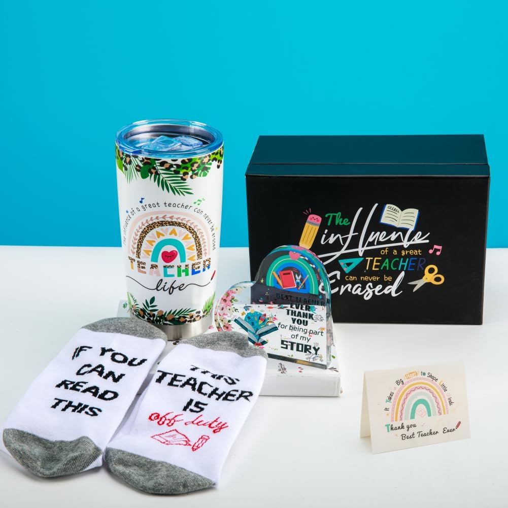 Teacher Appreciation Gift Idea for Women - End of Year Thank You Basket from Student, Welcome Back to School, Unique New Teachers Day Graduation Gift (B)