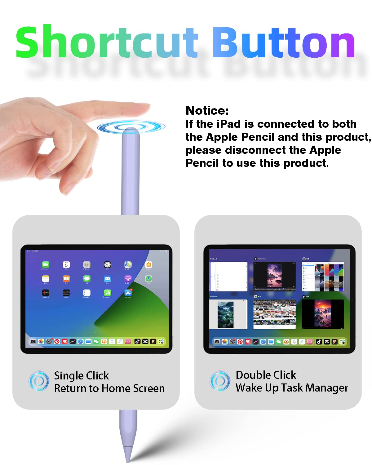 Gnanlen iPad Pencil 2nd Generation with Magnetic Wireless Charging, Same as Apple Pencil 2nd Generation,The Pen Compatible with iPad Pro 11 in 1/2/3/4,iPad Pro 12.9 in 3/4/5/6,iPad Air 4/5,iPad Mini