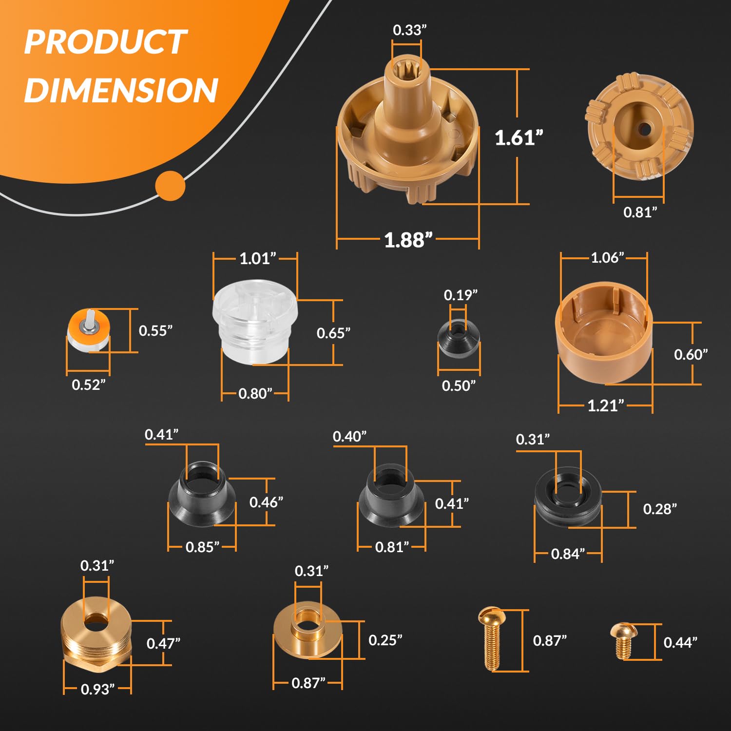 usvehj RK-17MH Repair Kit Metal Handle Replacement for Woodford Model 17 Outdoor Faucet - Frost-Proof Design (12Pcs)