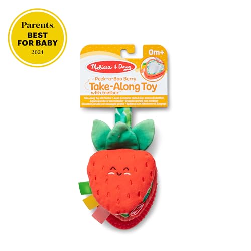 Melissa & Doug Multi-Sensory Peek-a-Boo Berry Take-Along Clip-On Infant Travel Toy Stroller Toy for Baby Newborn to 12m+