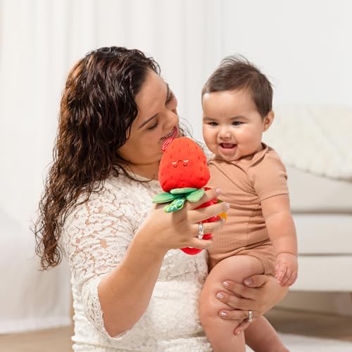 Melissa & Doug Multi-Sensory Peek-a-Boo Berry Take-Along Clip-On Infant Travel Toy Stroller Toy for Baby Newborn to 12m+