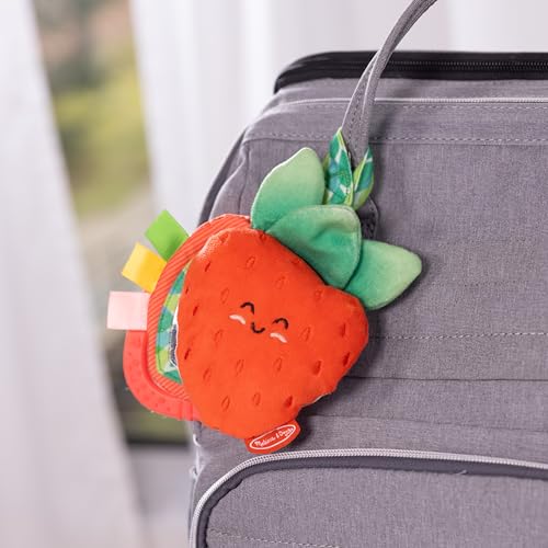 Melissa & Doug Multi-Sensory Peek-a-Boo Berry Take-Along Clip-On Infant Travel Toy Stroller Toy for Baby Newborn to 12m+