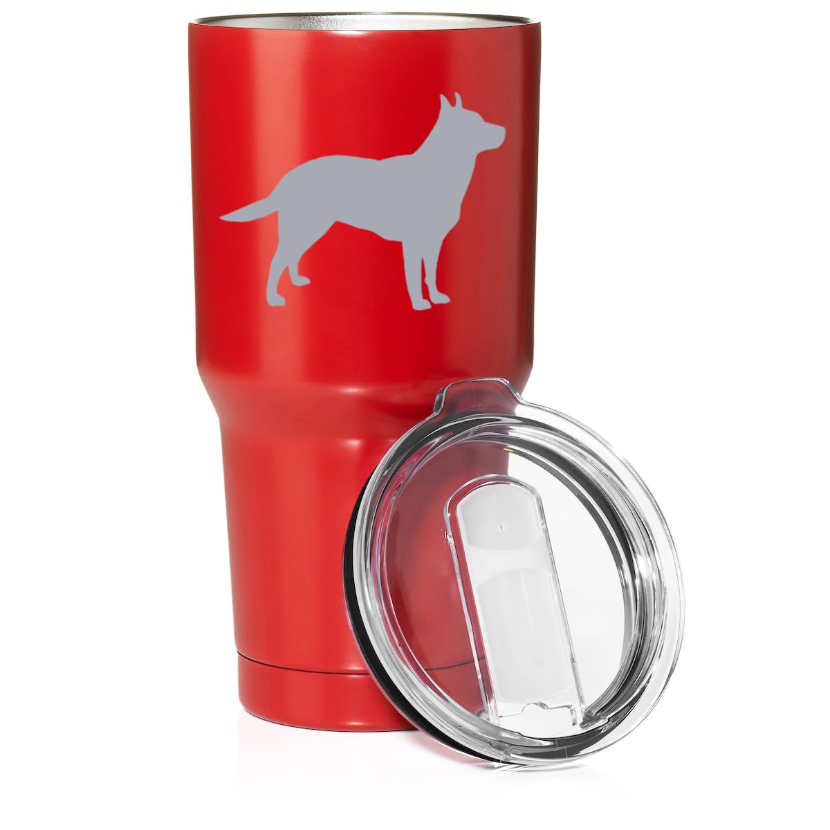 Smooth Body Tumbler Stainless Steel Vacuum Insulated Travel Mug Cup Gift Australian Cattle Dog (30 oz, Red)