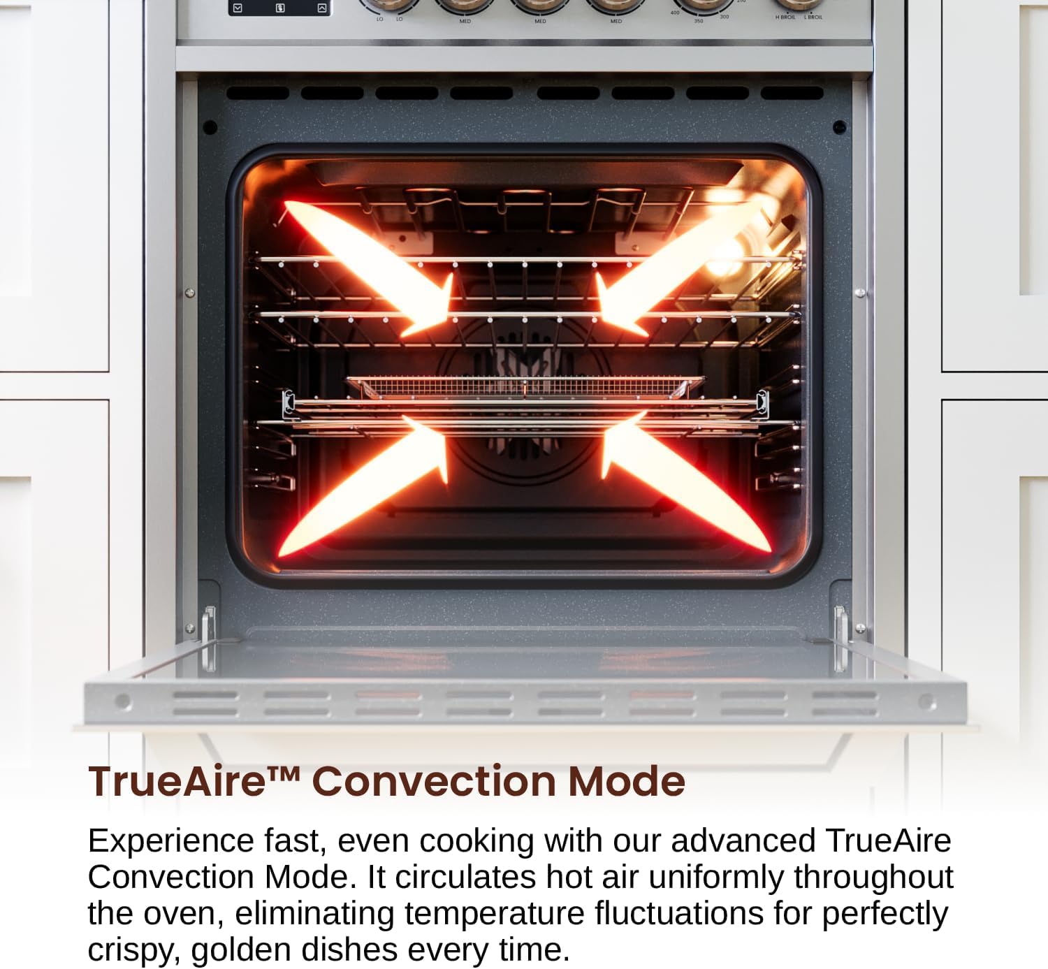 RANGAIRE RRE241TS 24" Electric Range with 4 Burners, 3.0 cu. Ft. Capacity, Freestanding Slide-in AirFry, Convection Oven, Easy Reach Racks, Soft Close Door, Clock and Timer, Stainless Steel