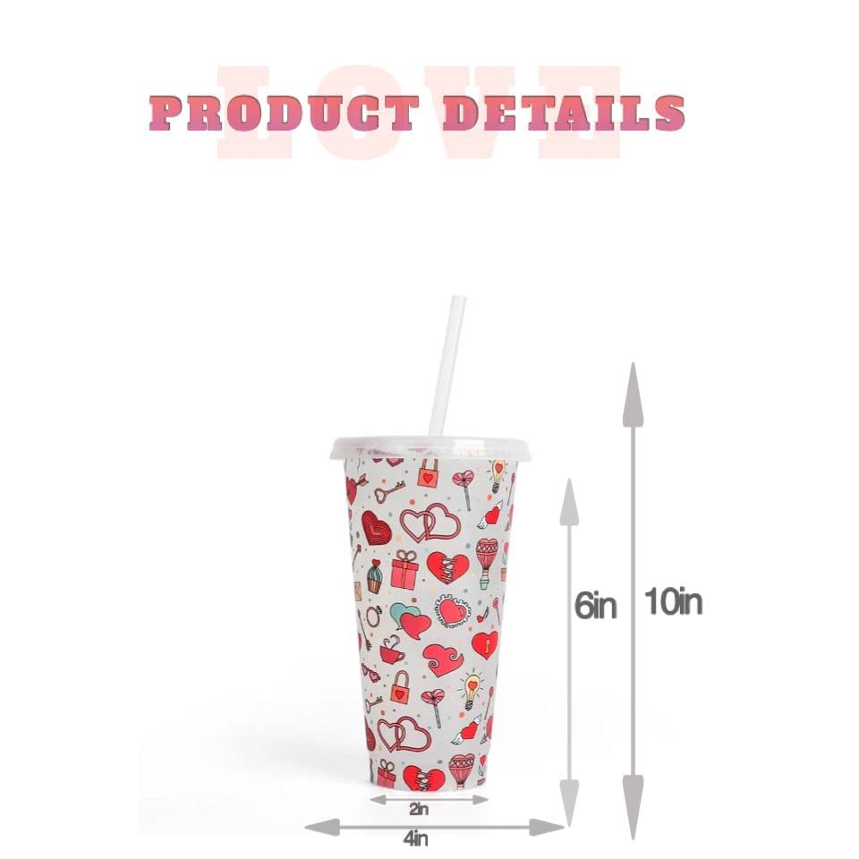 24oz Color-Changing Tumbler (2 pack) love design edition, reusable echo friendly.