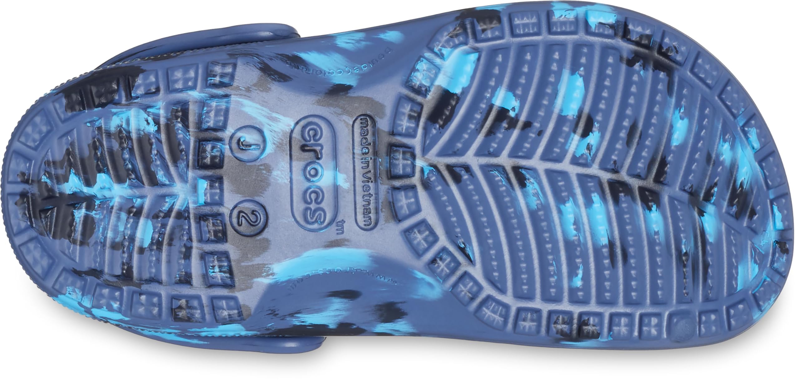 Crocs Classic Marbled Tie-Dye Clog (Little Big Kid) K NVY/Mlt, Navy/Multi, 12 US Unisex