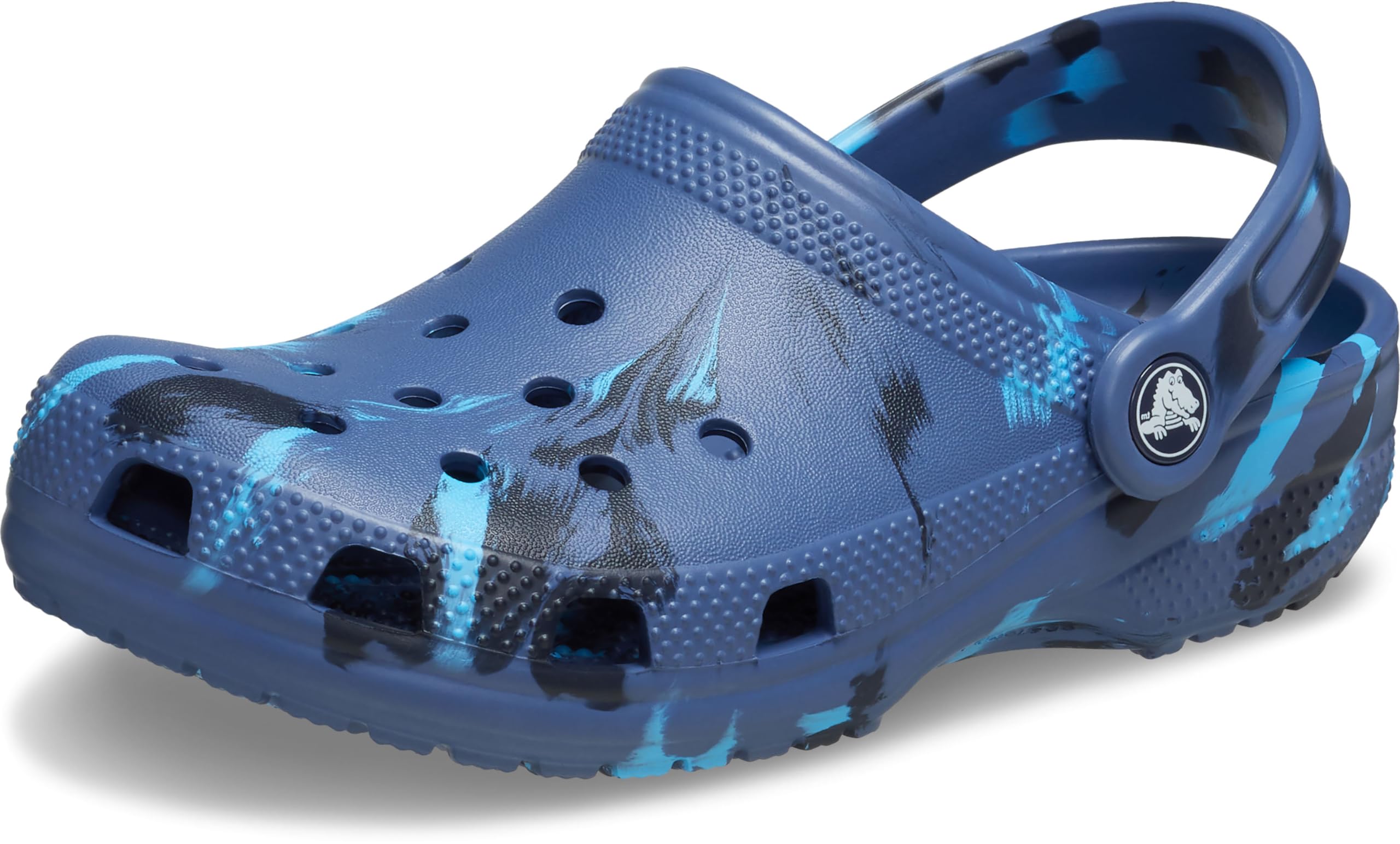 Crocs Classic Marbled Tie-Dye Clog (Little Big Kid) K NVY/Mlt, Navy/Multi, 12 US Unisex