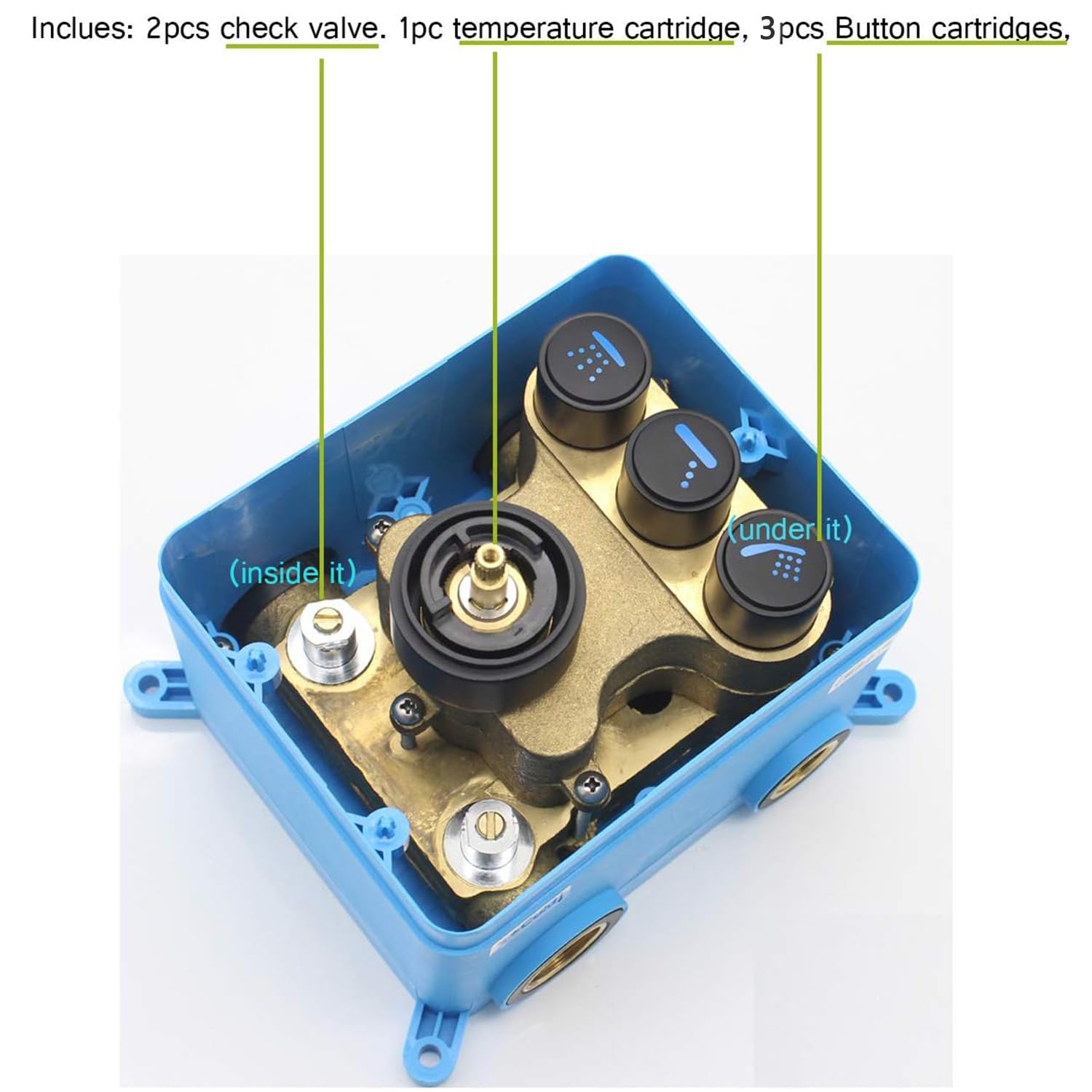 Push Button Diverter Shower Faucet Cartridge Replacement, Button Valve Temp. Cartridge, Check-valves, Button Cartridges Spare Parts for Enga Shower Body