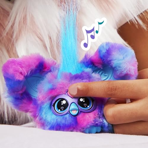Furby Furblets Luv-Lee Mini Friend, K-Pop Music, Speaks Only Furbish, Electronic Plush Toys for Girls & Boys, Interactive Pets, Purple & Blue, Easter Basket Stuffers, 6+