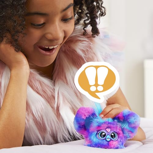 Furby Furblets Luv-Lee Mini Friend, K-Pop Music, Speaks Only Furbish, Electronic Plush Toys for Girls & Boys, Interactive Pets, Purple & Blue, Easter Basket Stuffers, 6+