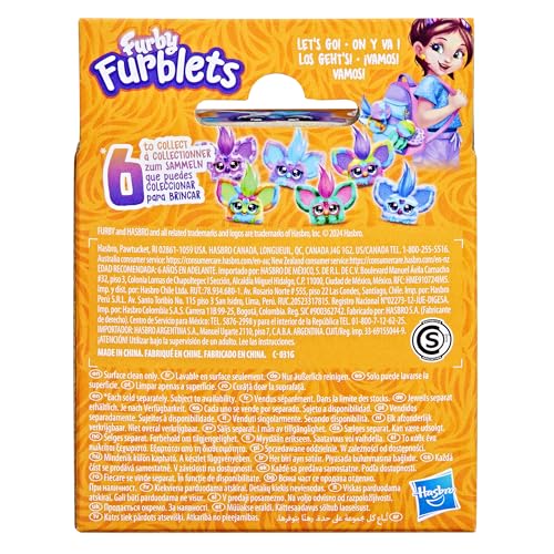 Furby Furblets Luv-Lee Mini Friend, K-Pop Music, Speaks Only Furbish, Electronic Plush Toys for Girls & Boys, Interactive Pets, Purple & Blue, Easter Basket Stuffers, 6+