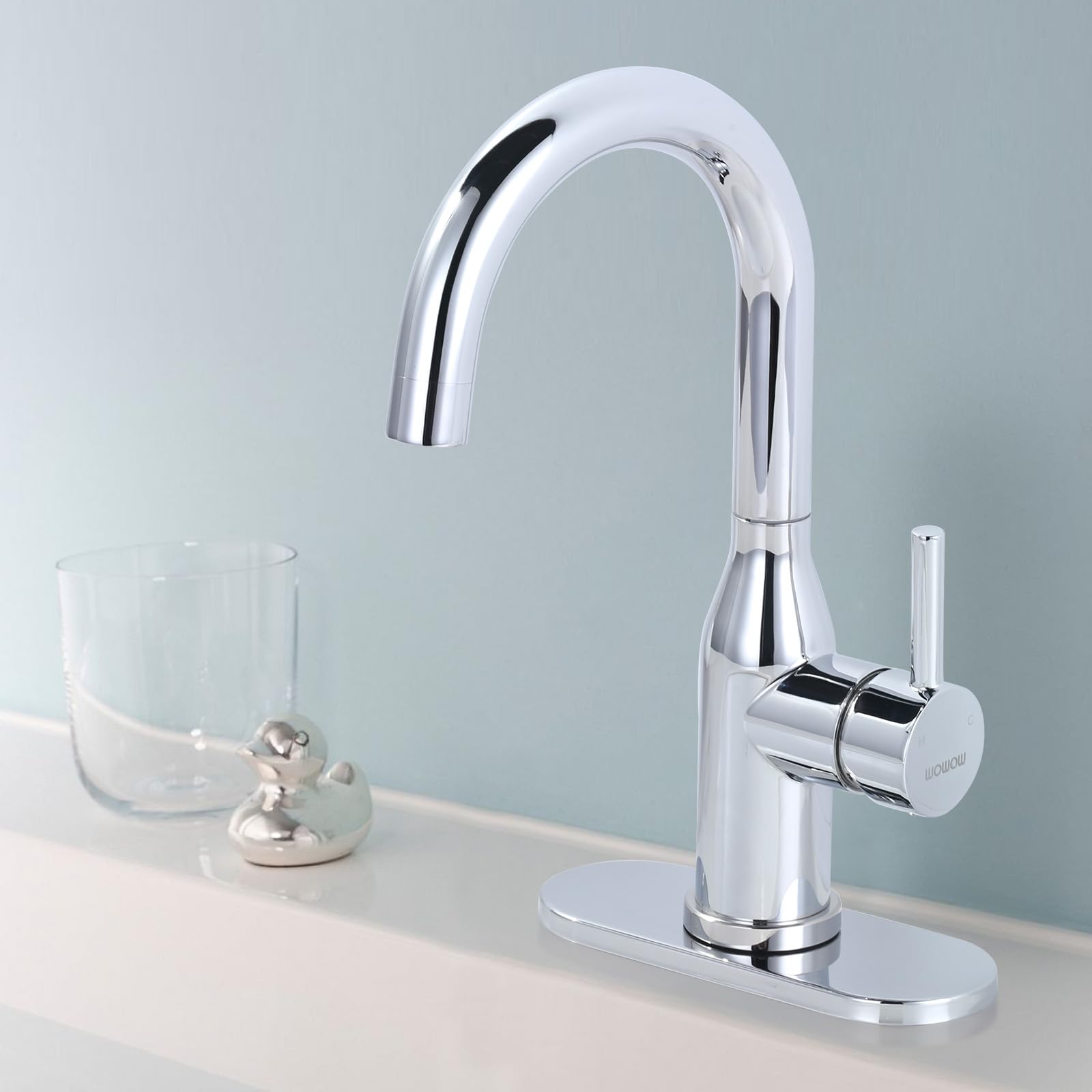 WOWOW 6.3 inch Kitchen Sink Faucet Hole Cover Deck Plate Chrome,Sink Hole Cover for 1 or 3 Hole Kitchen,Sink Faucet Single Hole Mixer Tap, Escutcheon Plate Stainless Steel Deck Plate