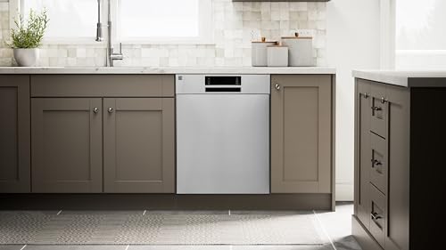 Kenmore 24" Built-In Stainless Steel Tub Dishwasher with EasyFlex 3rd Rack, SmartWash, UltraWash Plus, TurboDry, and Adjustable Rack, Energy Star Certified, Fingerprint Resistant Stainless Steel