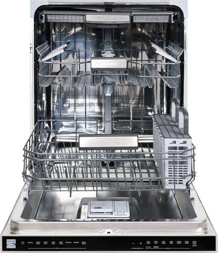 Kenmore 24" Built-In Stainless Steel Tub Dishwasher with EasyFlex 3rd Rack, SmartWash, UltraWash Plus, TurboDry, Adjustable Rack, Energy Star Certified, Fingerprint Resistant Stainless Steel