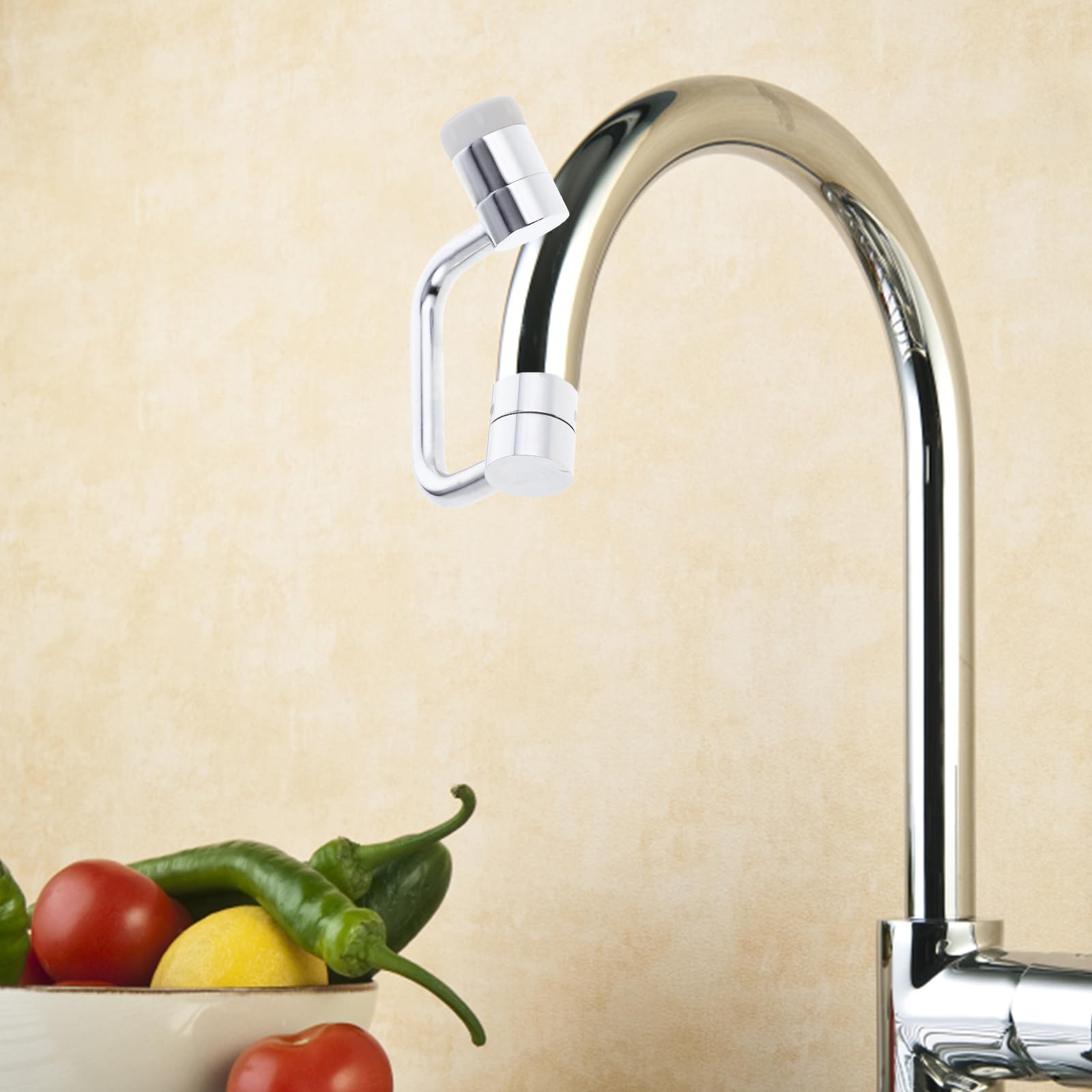DOITOOL 1080° Swivel Faucet Extender for Bathroom Sink, 2 Water Outlet Modes 1080° Rotatable Faucet Aerator 360° Swivel Faucet Attachment Kitchen Bathroom Faucet Extender Rotating Tap Aerator