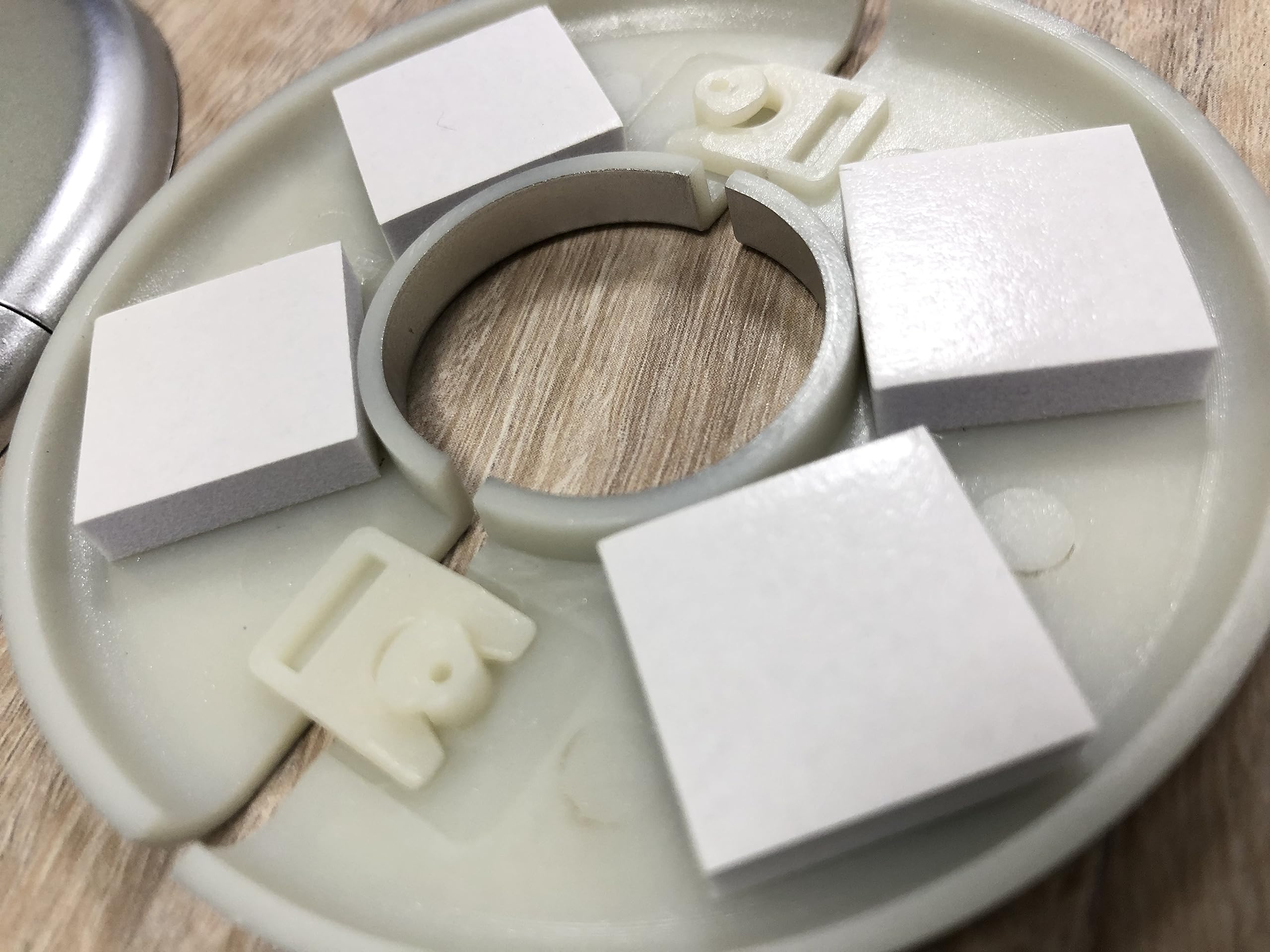 Tsnamay 4 Pcs Wall Split Flange, ABS Round Self-Adhesive Escutcheon Plate Buckles Design for 1"/26mm,Silver