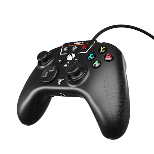 Turtle Beach REACT-R Controller Wired Game Controller – Xbox Series X, Xbox Series S, Xbox One & Windows – Audio Controls, Mappable Buttons, Textured Grips – Black