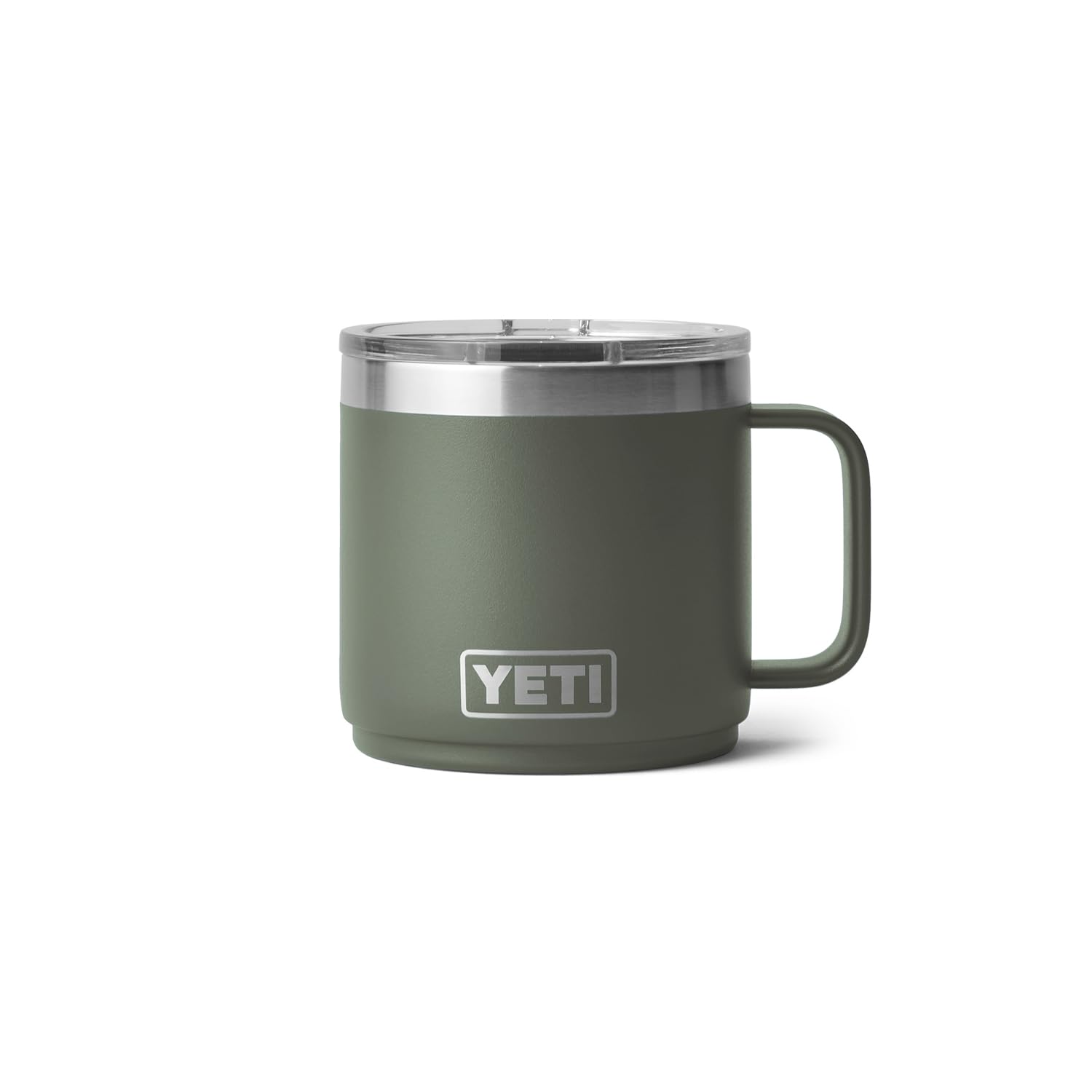 YETI Rambler 14 oz Stackable Mug, Vacuum Insulated, Stainless Steel with MagSlider Lid, Camp Green
