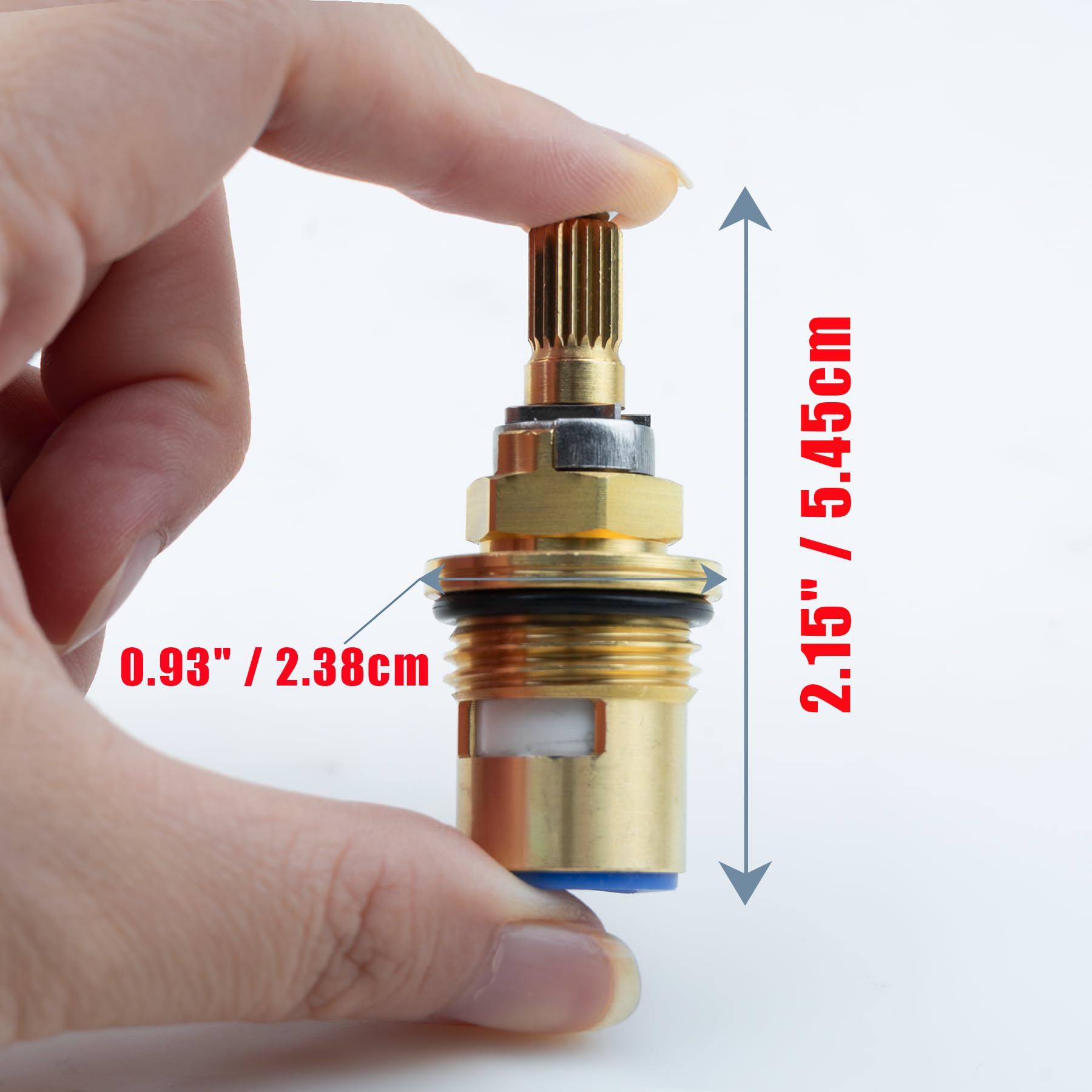 Ceramic Valve Cartridge Compatible with Kohler Two-Handle Faucet, Hot Water Cartridge Replacement for K-GP77005-RP, Brass Faucet Cartridge with Spline Adapter for Kitchen and Bathroom
