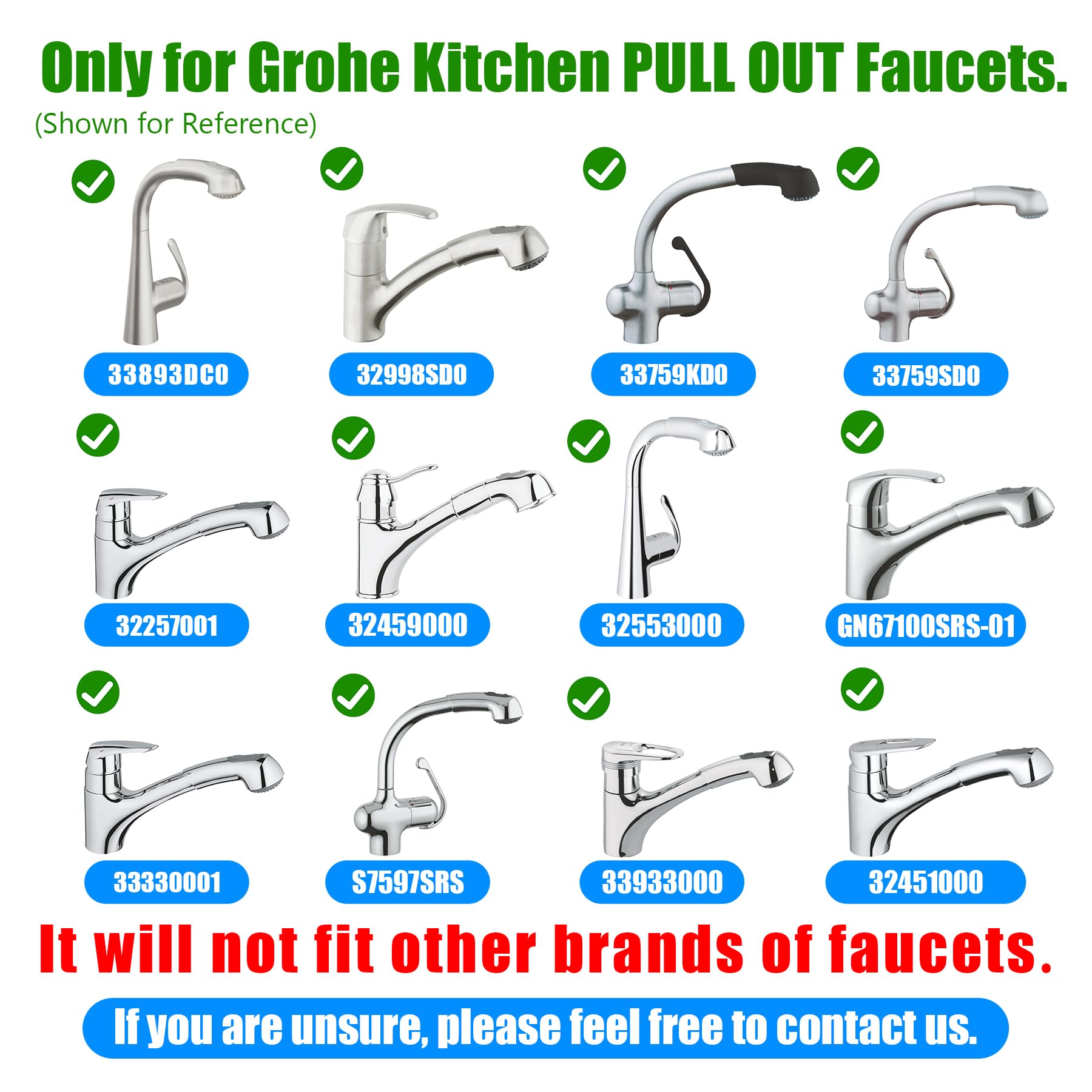 faucet hose replacement parts for Grohe 48293000 Flexible Kitchen Faucets Hose